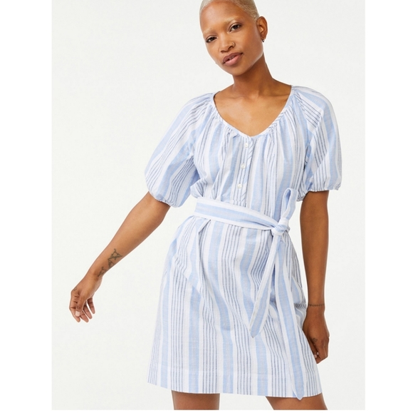 Free Assembly | Dresses | Free Assembly Womens Puff Sleeve Shirtdress ...